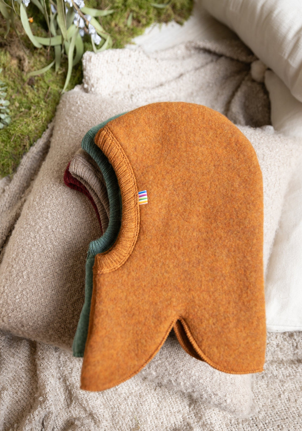 Cagulă dublată fleece din lână merinos - Dark Grey | HipHip