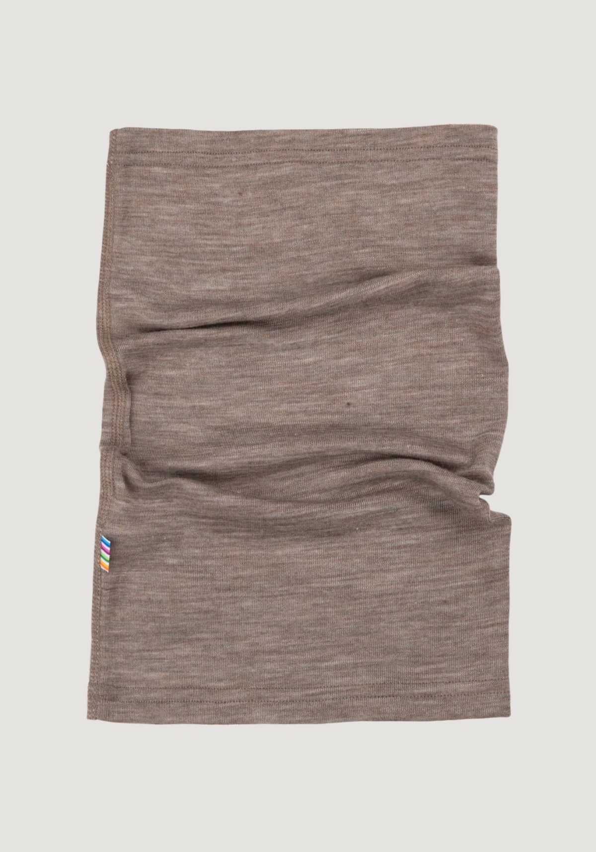 Fular circular din lână merinos și mătase - Beige Melange | HipHip