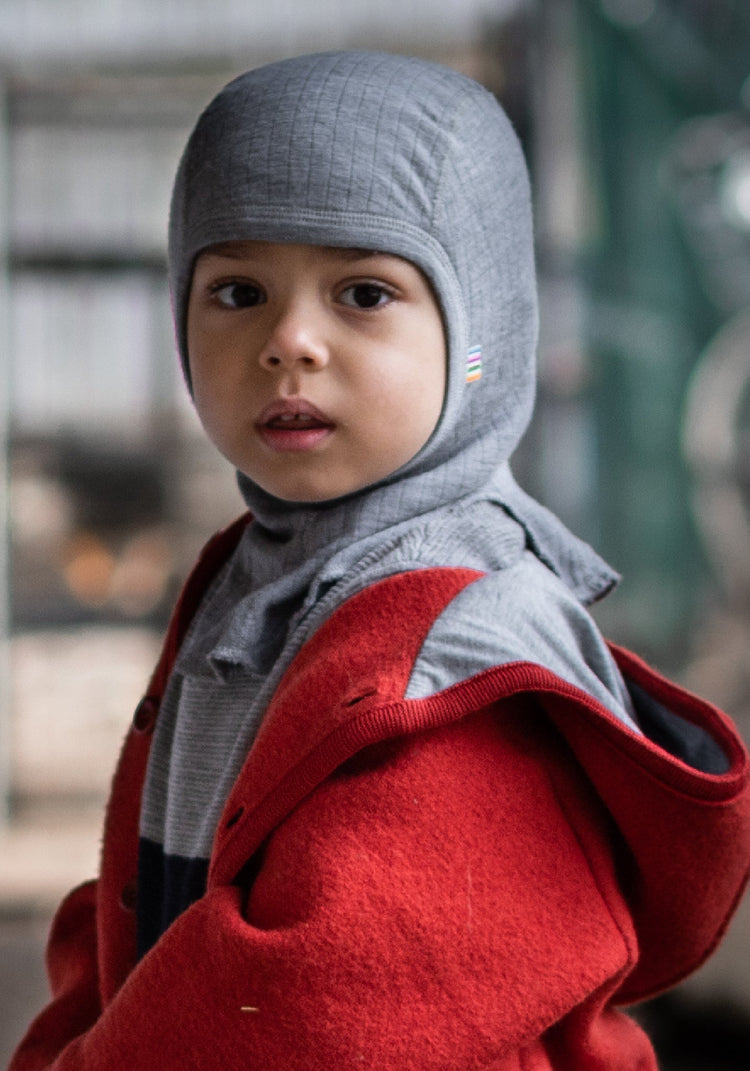 Cagulă dublată din lână merinos - Basic Sesame Melange | HipHip